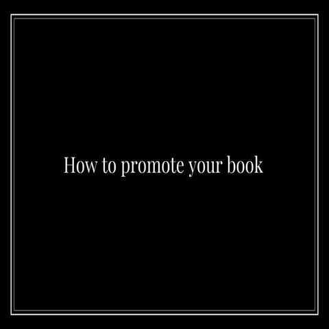 How to promote your book | PDF