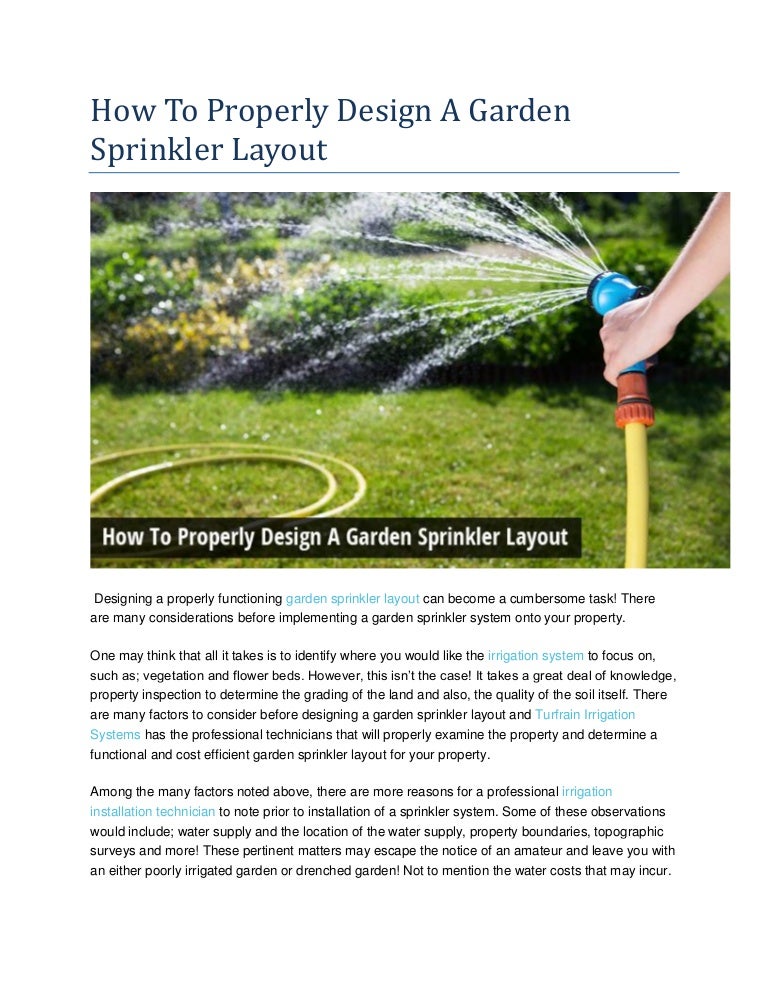 Design My Own Sprinkler System