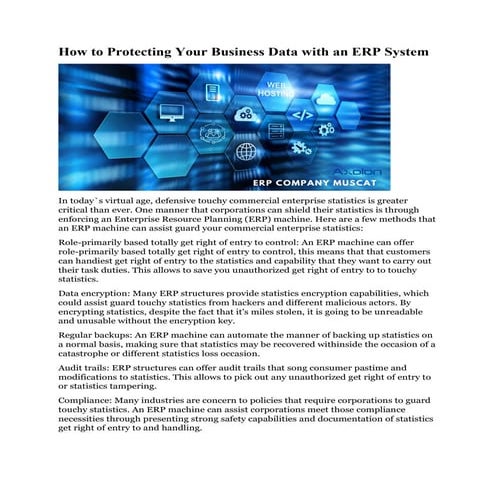 ERP Software Security- Protecting Your Business Data | PDF