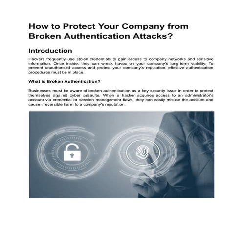 How To Protect Your Company From Broken Authentication Attacks Pdf Information And Network
