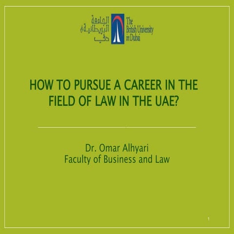 How to pursue a career in the field of law in the UAE | PPTX