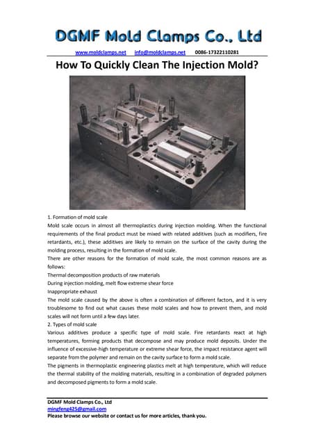 Solutions to silver defects in injection molded parts -dgmf mold clamps ...