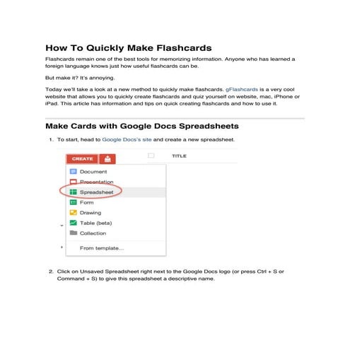How to quickly make flashcards | PDF