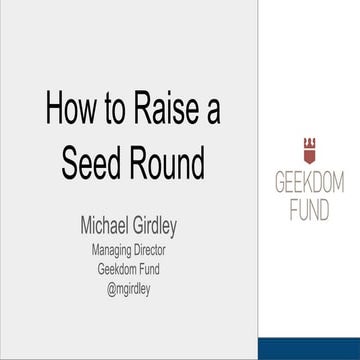 How to Raise a Seed Round | PPTX