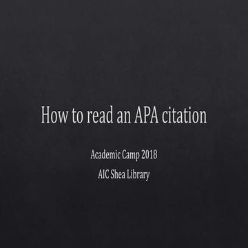 How to read APA citation | PPT