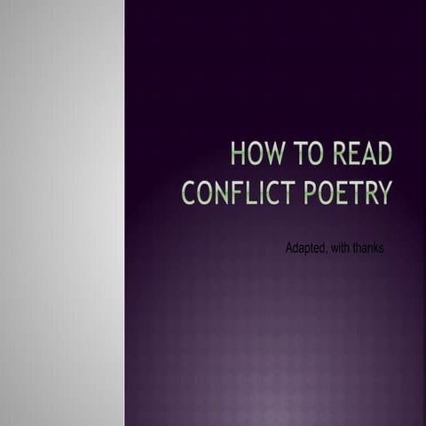 How to read_a poem_war poetry | PPT