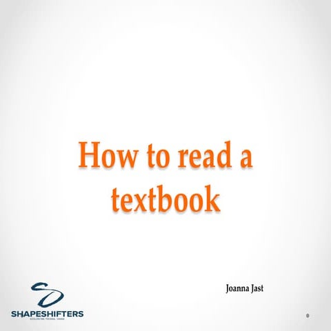 How to read a textbook | PDF