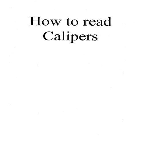 How to read calipers | PDF
