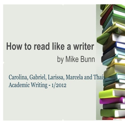 How to read like a writer | PPT