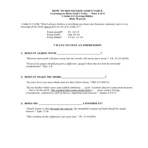 How to recognize gods voice | PDF