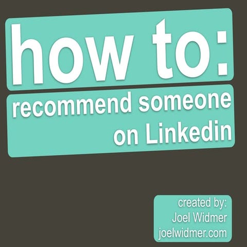 How to recommend someone on Linkedin | PDF