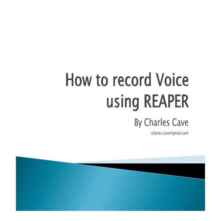 How to record voice using Reaper | PDF