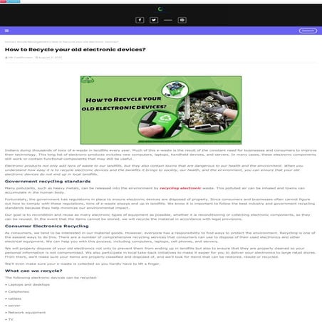 How to recycle your old electronic devices. | PDF