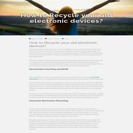 How to recycle your old electronic devices | PDF