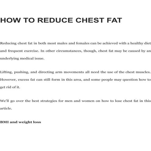 How to reduce chest fat fast | PDF