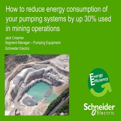 How to reduce energy consumption of pumping systems in mining by up to ...