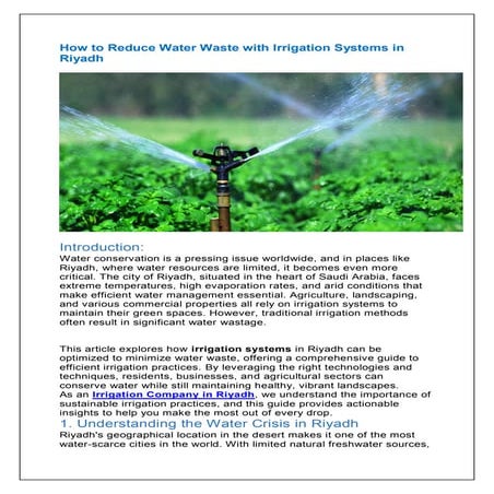 How to Reduce Water Waste with Irrigation Systems in Riyadh.pdf