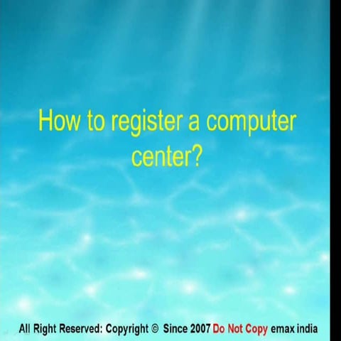 how to register computer training institute | PPT
