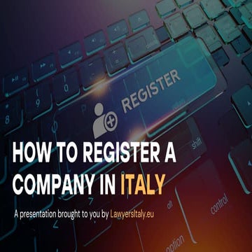 How to Register a Company in Italy - Short Guide | PDF