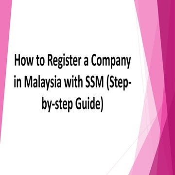 How to register a company in Malaysia with ssm step by-step guide | PDF