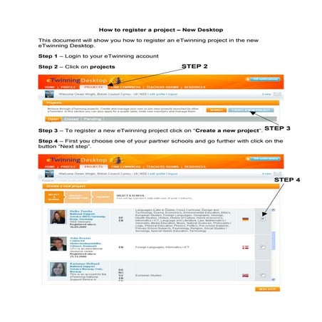 How to register an eTwinning project | PDF