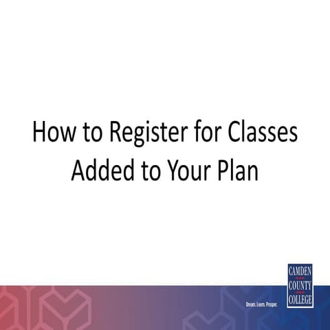 How to Register Classes Added to Your Plan | PDF
