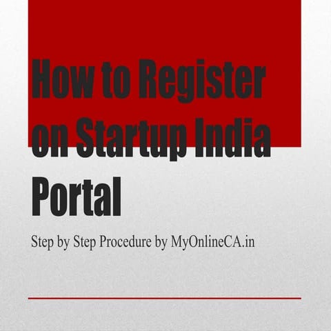 How to register on startup india portal and Mobile App | PPTX | Legal ...