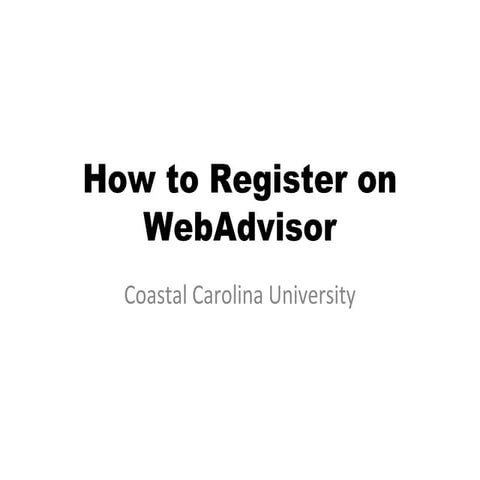 How to register on web advisor | PPT