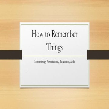 How to Remember Things (words, sentences, phrases) | PPT