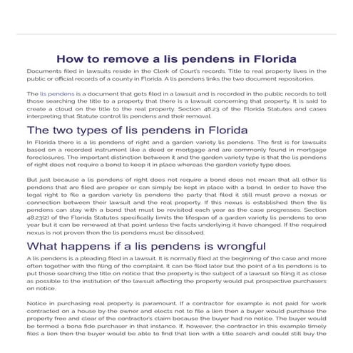 How to remove or dissolve a lis pendens in Florida.pdf