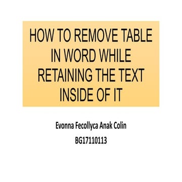 How to remove table in Microsoft Word while retaining the text inside ...