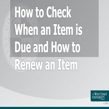 How to renew an item | PPT