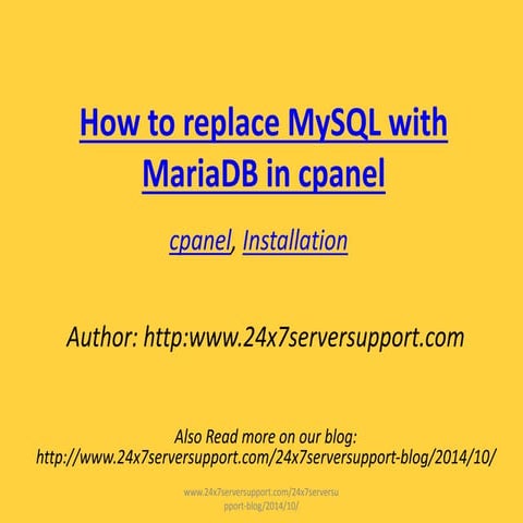 How To Replace My Sql With Mariadb In Cpanel Ppt