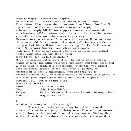 How to Reply - Substantive RepliesSubstantive replies to classm | PDF