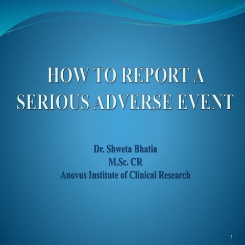 How to report an SAE | PPTX