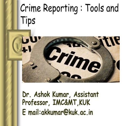 Reporting Crime : Tools and Tips | PDF
