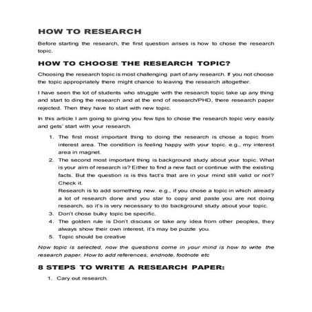 How to research | PDF