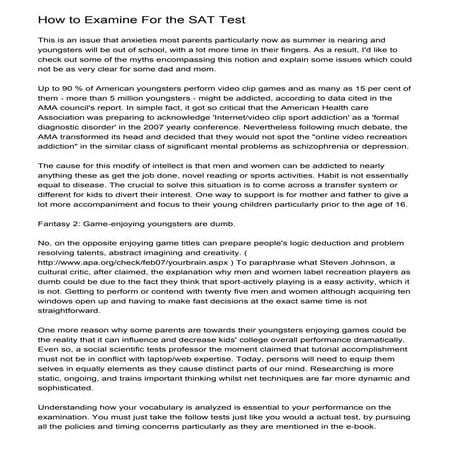 How to Examine For the SAT Test | PDF