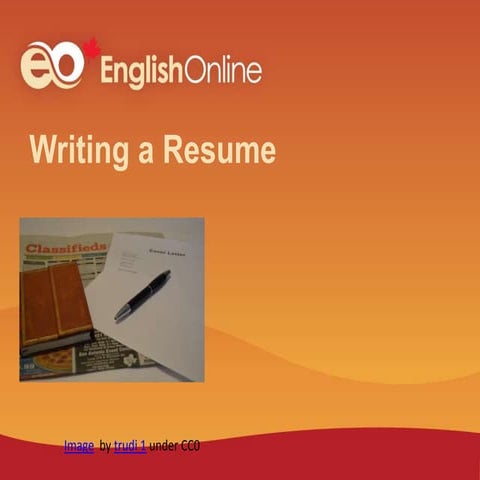 Writing a resume | PPT