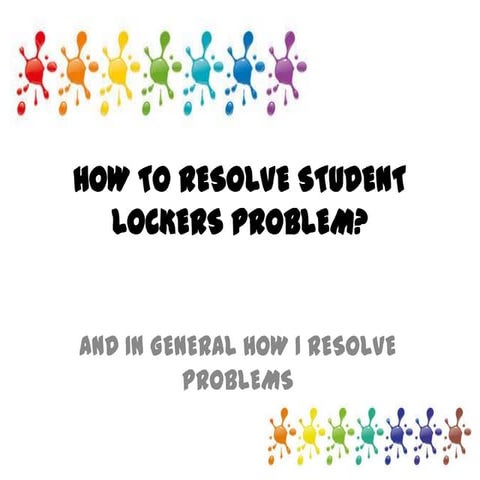 How to resolve student lockers problem | PPTX