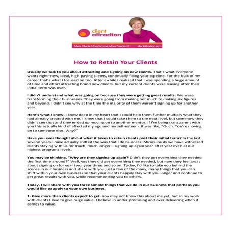 How to retain your clients | PDF