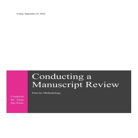 How to Review a Manuscript (By Elesvier) | PDF