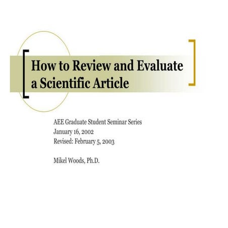 How To Review And Evaluate A Scientific Article | PPT