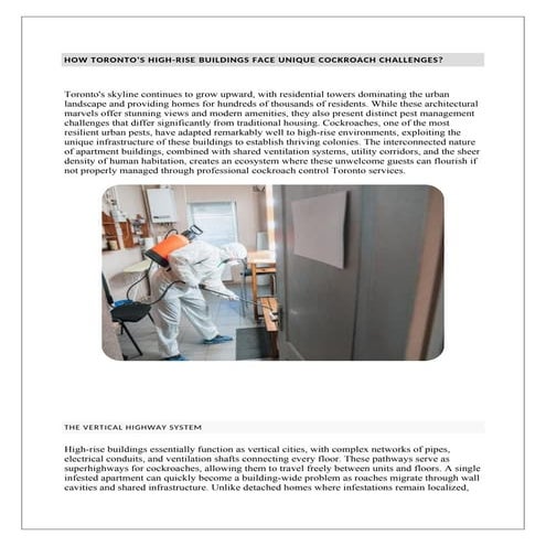 How Toronto's High-Rise Buildings Face Unique Cockroach Challenges? | DOCX