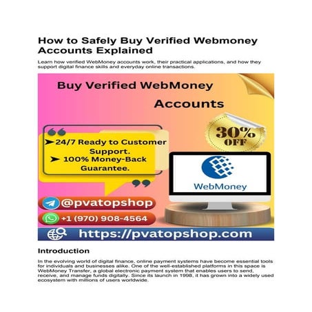 Get Verified Webmoney Accounts Available for Instant Purchase.docx