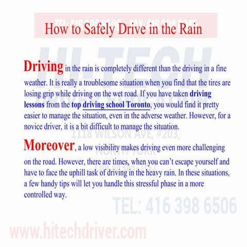 How to safely drive in the rain | PPTX