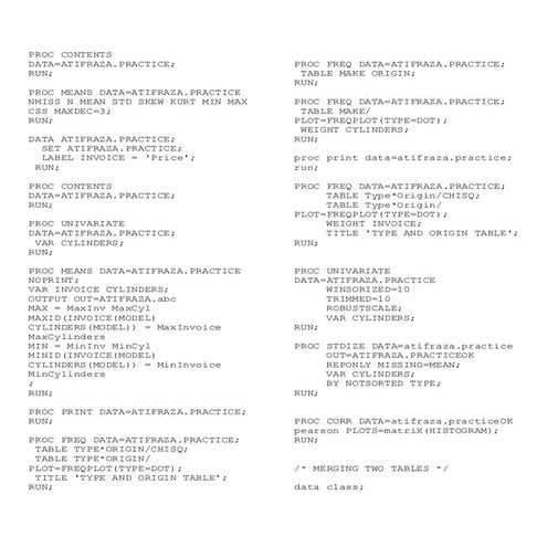 How to sas (informative codes) COMSATS | PDF