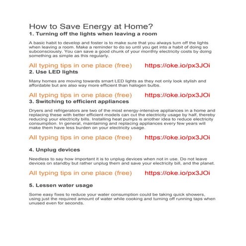 How to save energy at home | PDF | Gas and Electric | Home Utilities