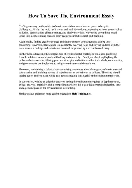 Save Our Environment Essay.pdf