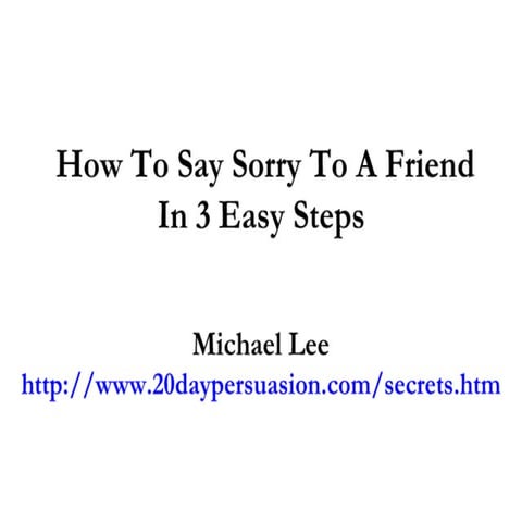How to say sorry to a friend in | PPT
